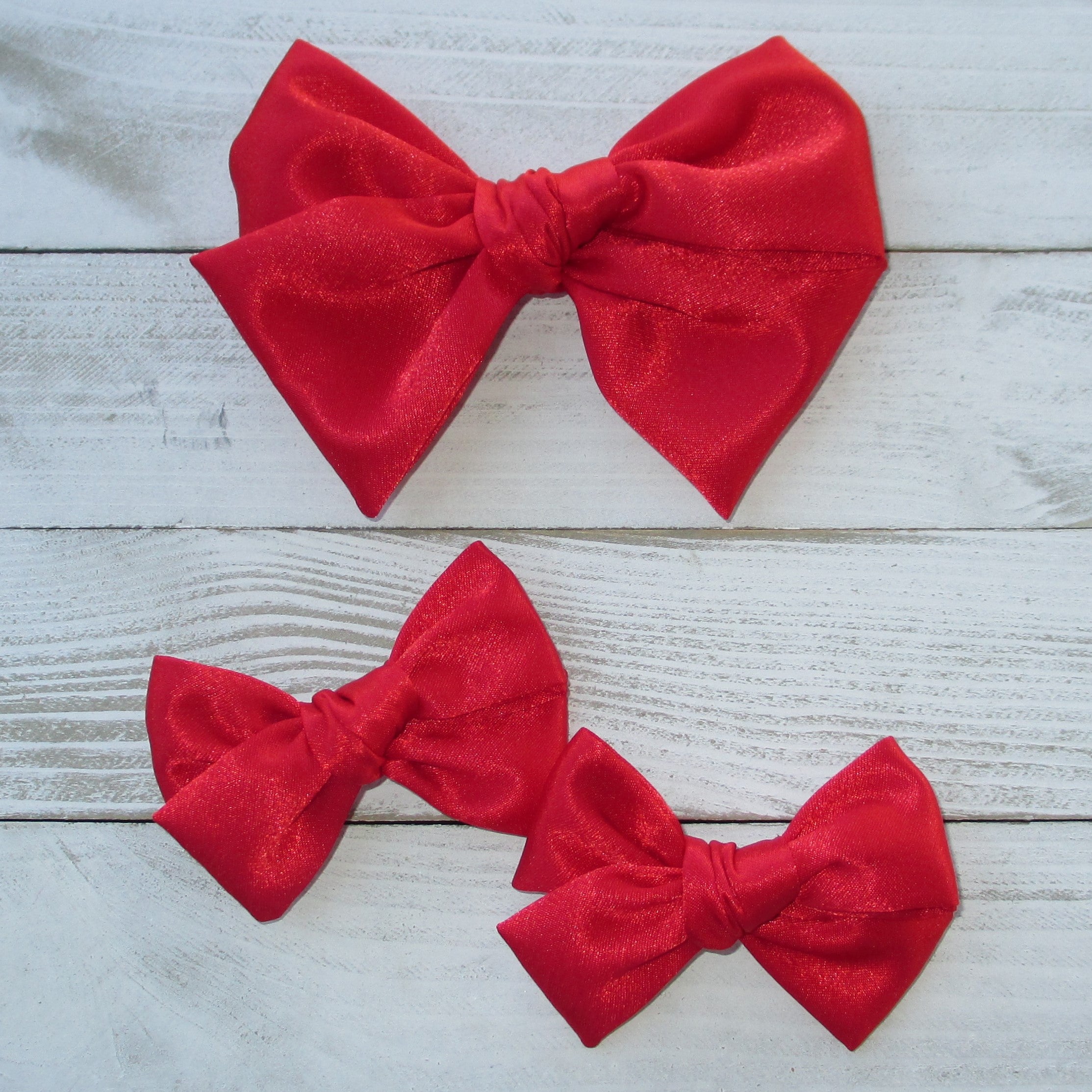 Red Satin Hairbow – The Dusty Rose Bow Co.